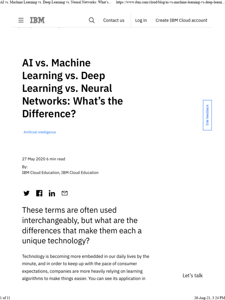 AI vs. Machine Learning vs. Deep Learning vs. Neural Networks What's ...