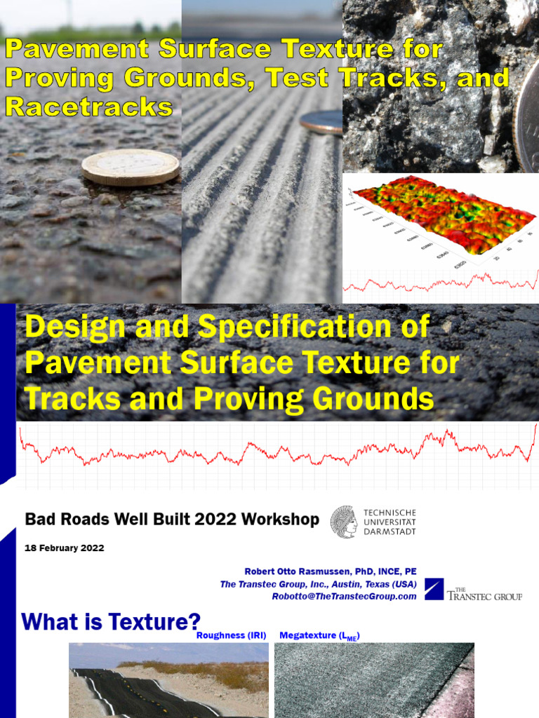 Pavement Surface Texture For Proving Grounds Test Tracks | PDF | Civil ...