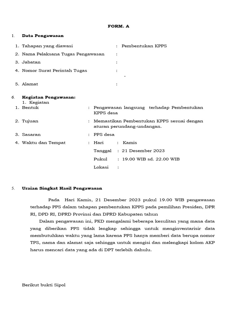 LHP Contoh | PDF | Ilmu Sosial | Hukum