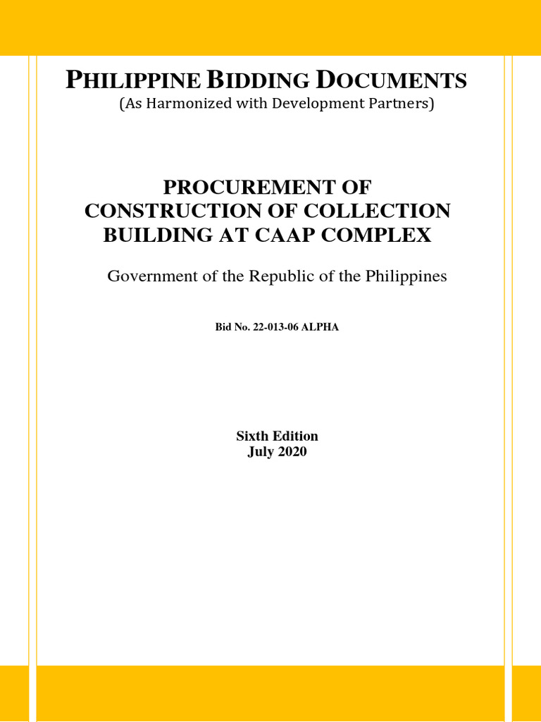 Bid No. 22 013 06 ALPHA Construction of Collection Building at CAAP Complex Bid Documents | PDF ...