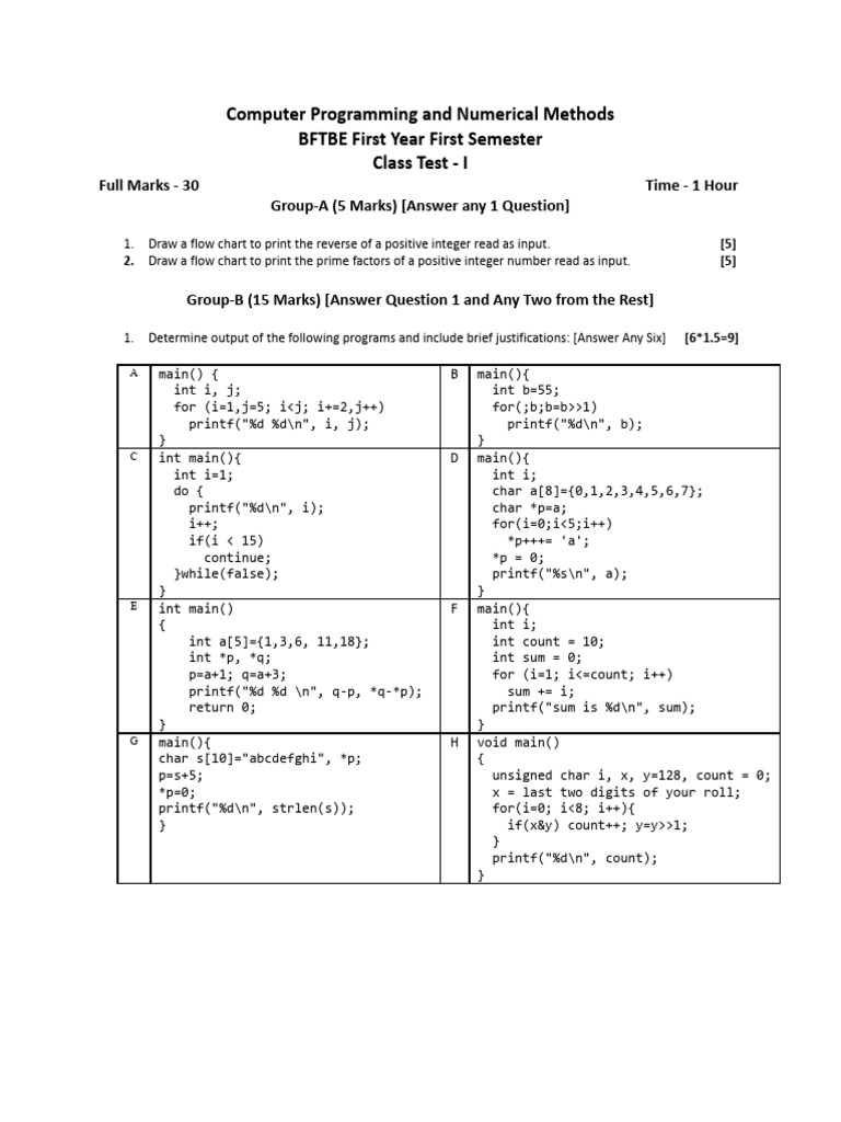 CPNM CT1 2022 2023 | PDF | Matrix (Mathematics) | Mathematics