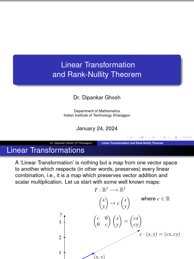 Linear Transformation and Rank Nullity Theorem 2 Lectures | PDF | Linear Map | Vector Space