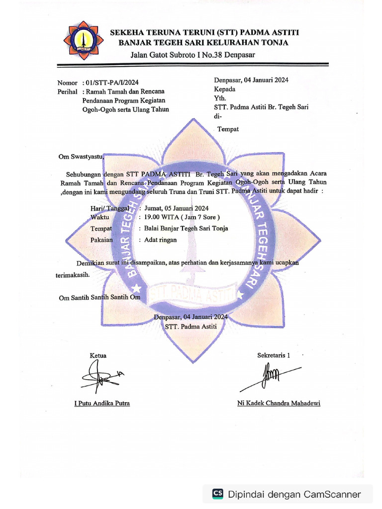 Ramah Tamah Dan Rencana Pendanaan Progra | PDF