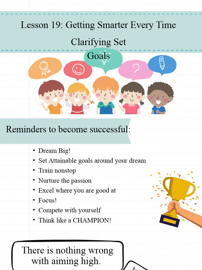 Lesson 19: Getting Smarter Every Time Clarifying Set Goals | PDF