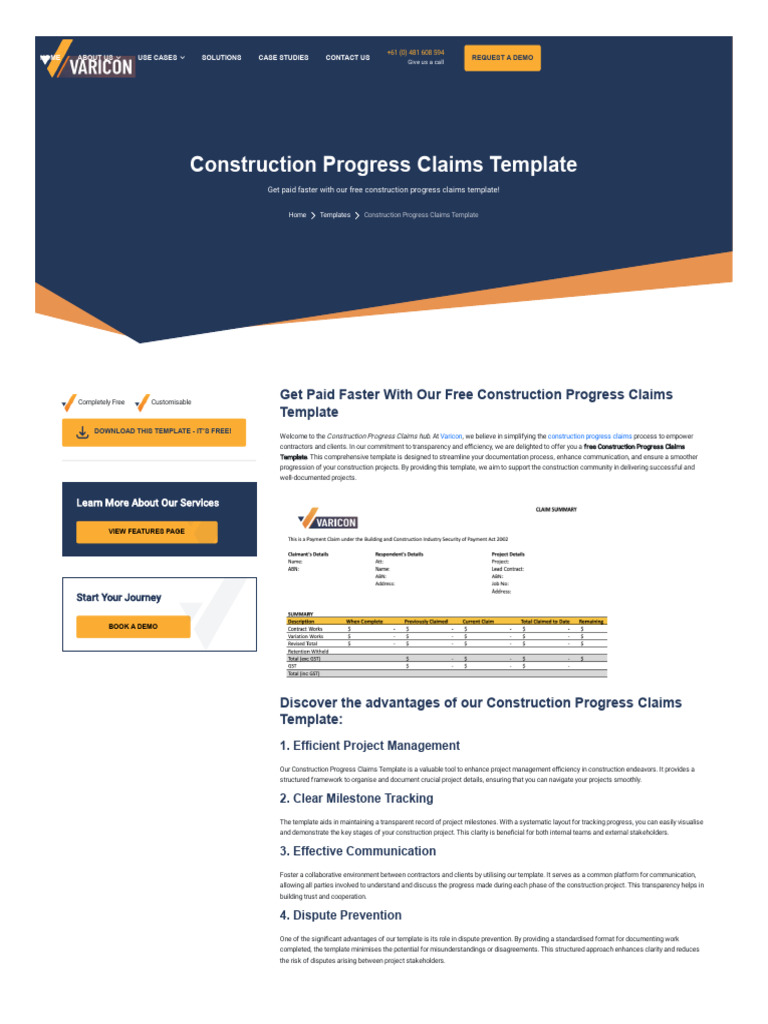 Construction Progress Claims Template | PDF | Business