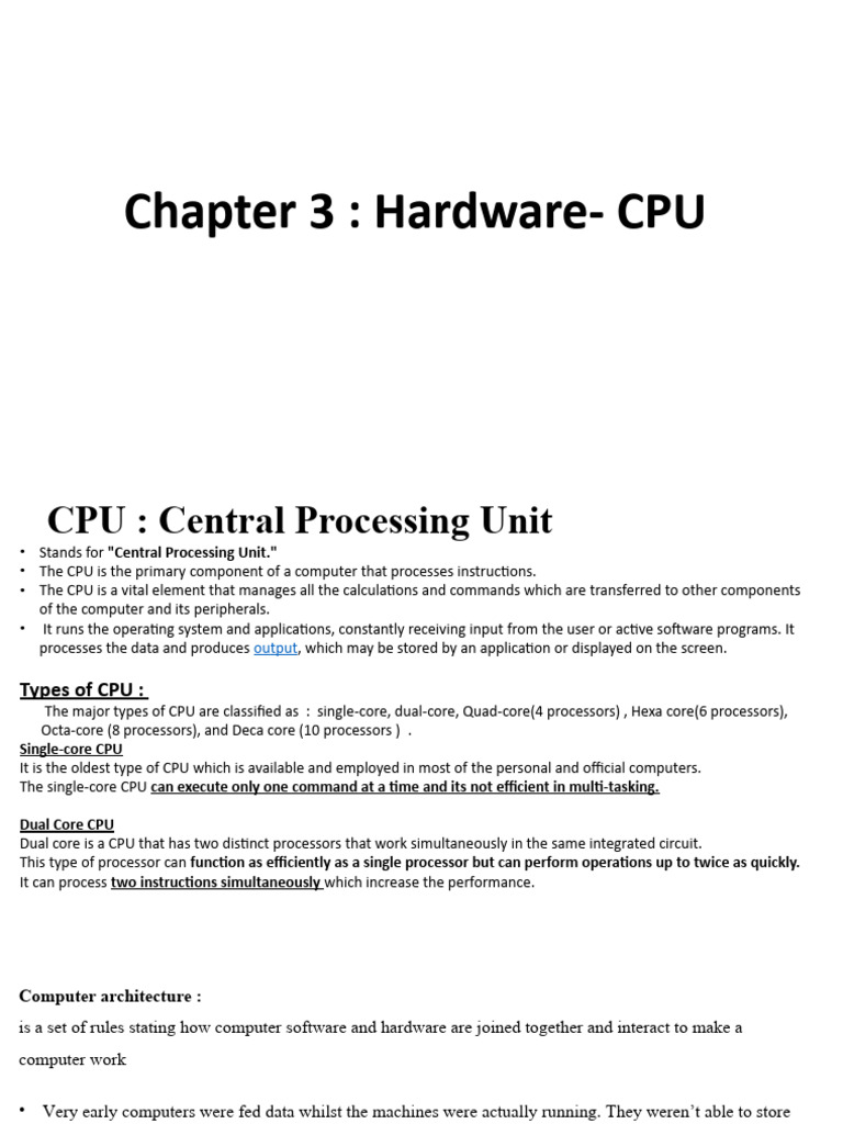 Chapter_3-CPU | PDF | Central Processing Unit | Computer Data Storage