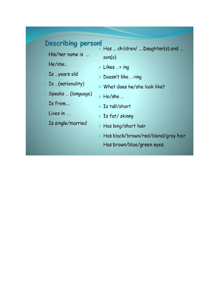 GAMBAR DESCRIBING PEOPLE 3 | PDF
