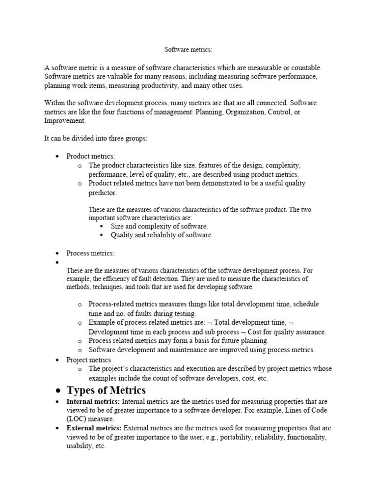 Software Metrics Object Orinted Software Engineering Pdf Software