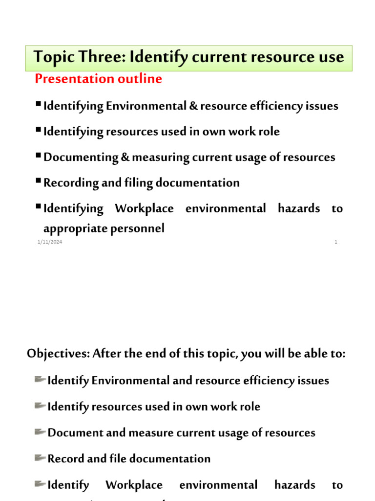 Topic Three-Identify Current Resource Use | PDF | Efficient Energy Use | Waste