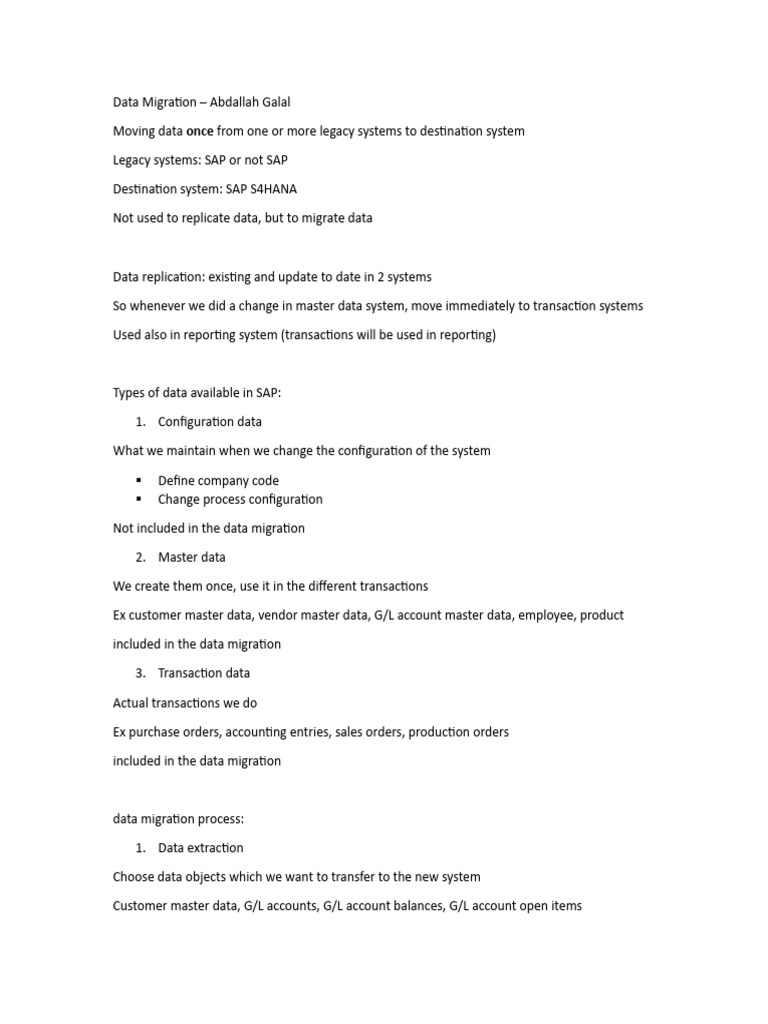 SAP - Data Migration | PDF | Microsoft Excel | Information Technology Management