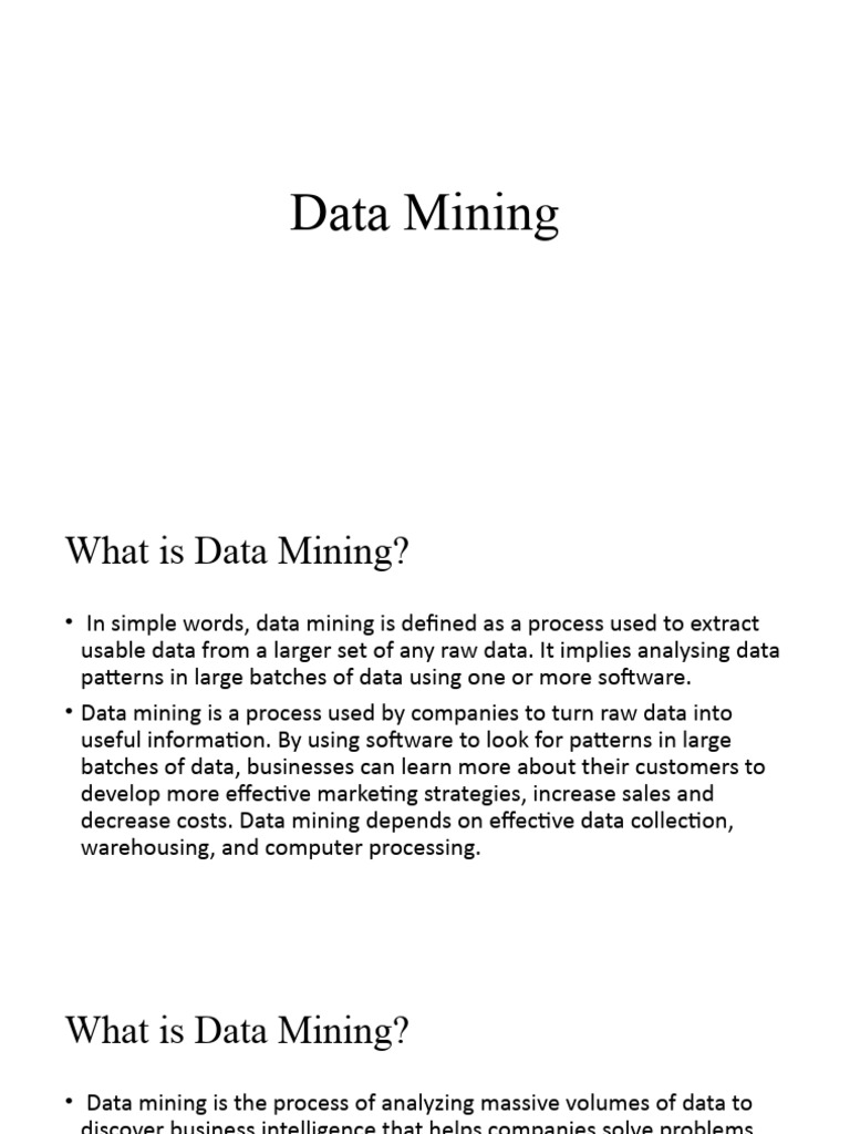 Data Mining Pdf Data Mining Machine Learning
