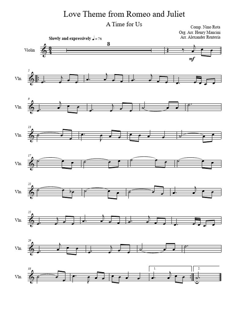 A Time For Us (N. Rota) A Minor | PDF