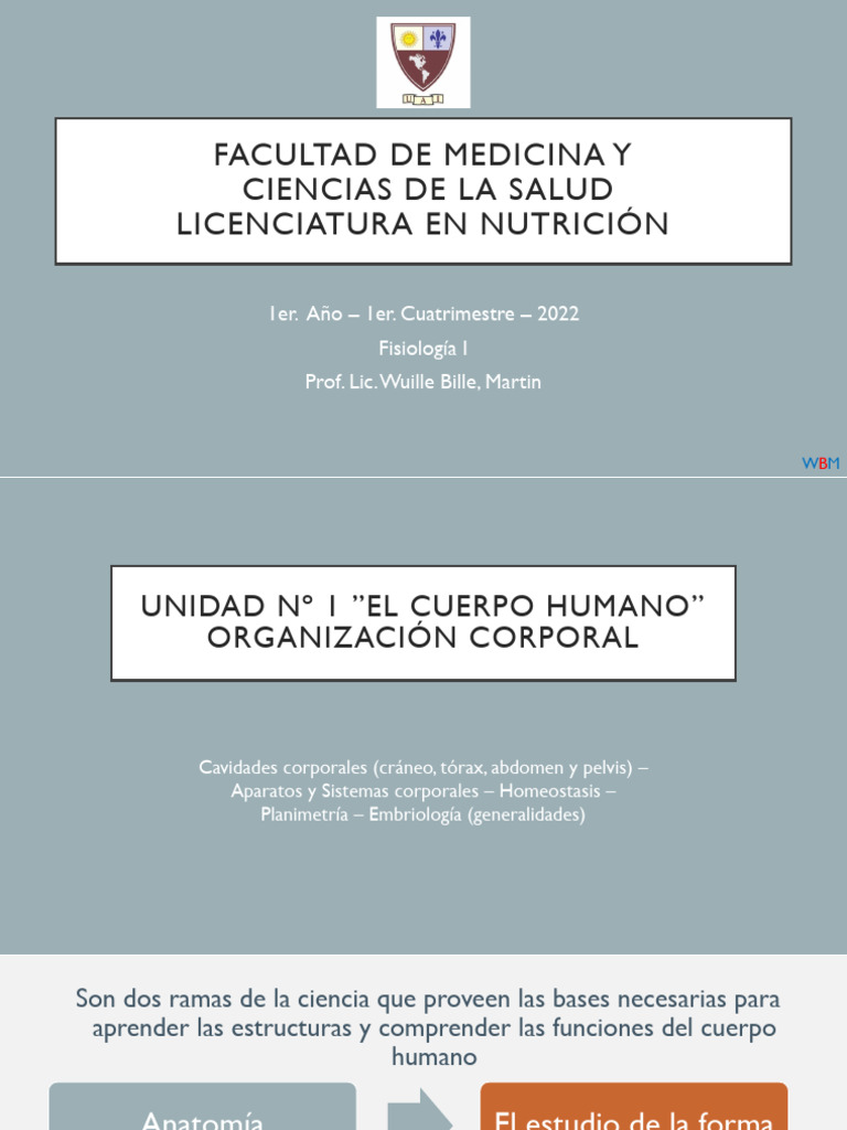 Powerpoint Unidad 1 El Cuerpo Humano Pdf Homeostasis Organismos