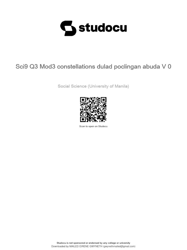 Sci9 q3 Mod3 Constellations Dulad Poclingan Abuda V 0 | PDF | Night Sky | Constellation