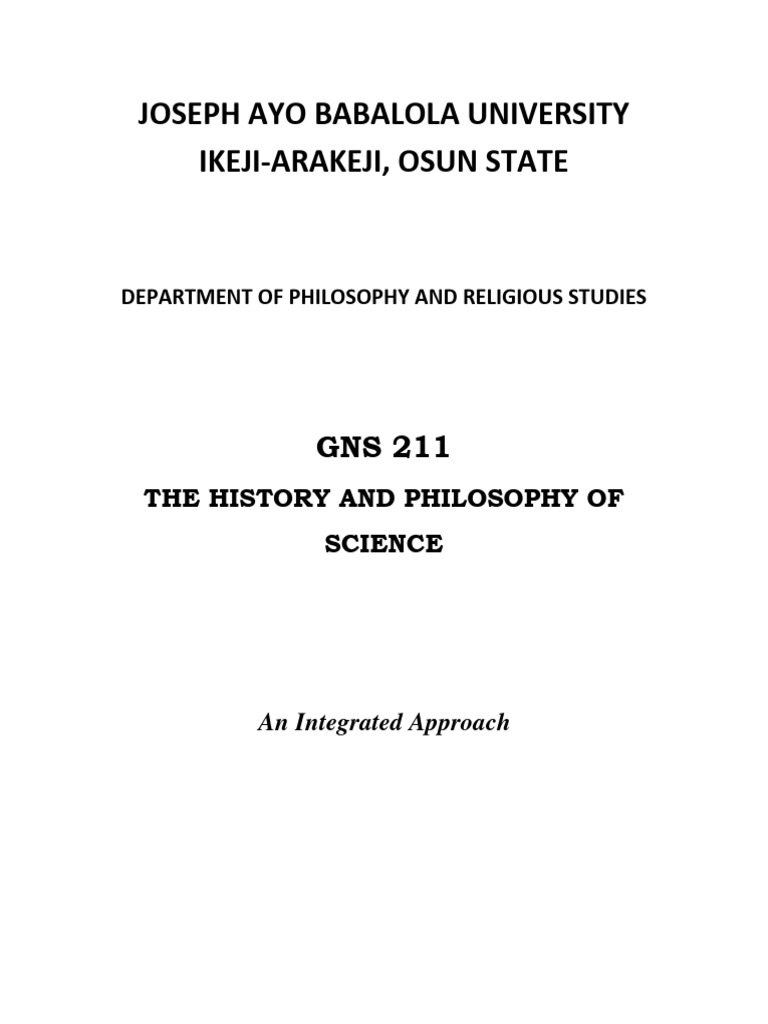 GNS 211 - The History and Philosophy of Science | PDF | Homo | Science