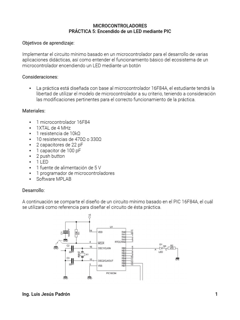 Práctica 5 | PDF | Microcontrolador | Red eléctrica