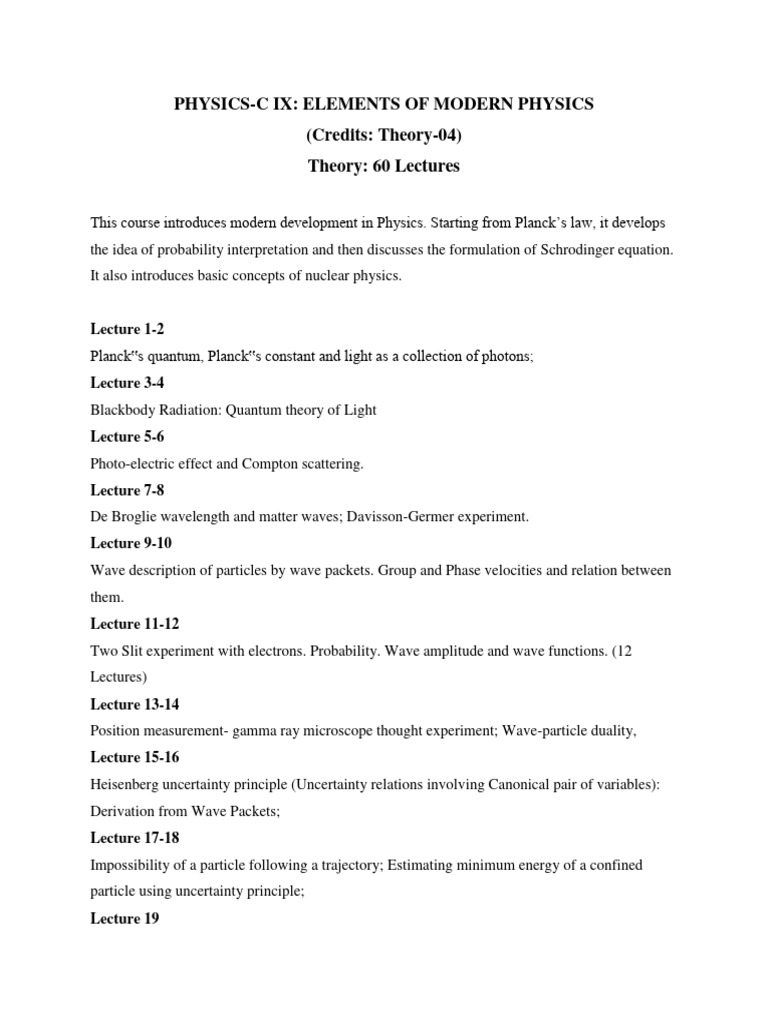Elements of Modern Physics 2 | PDF | Quantum Mechanics | Photon