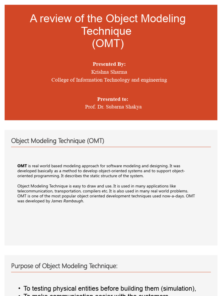 Object Modeling Technique (OMT) | PDF | Object Oriented Programming ...