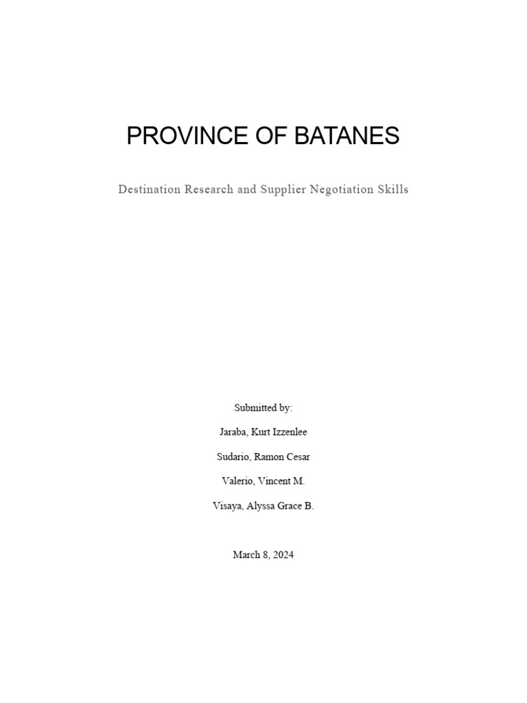 Province of BATANES | PDF | Tourism