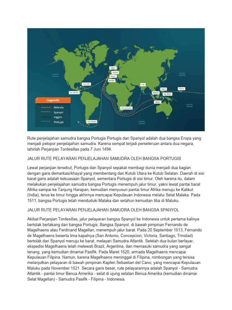 Rute Penjelajahan Samudra Eropa ke Indonesia | PDF