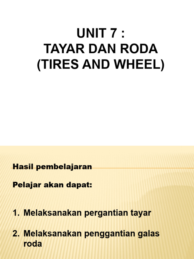 Unit 7 - TAYAR DAN RODA | PDF | Bisnis | Griya & Taman