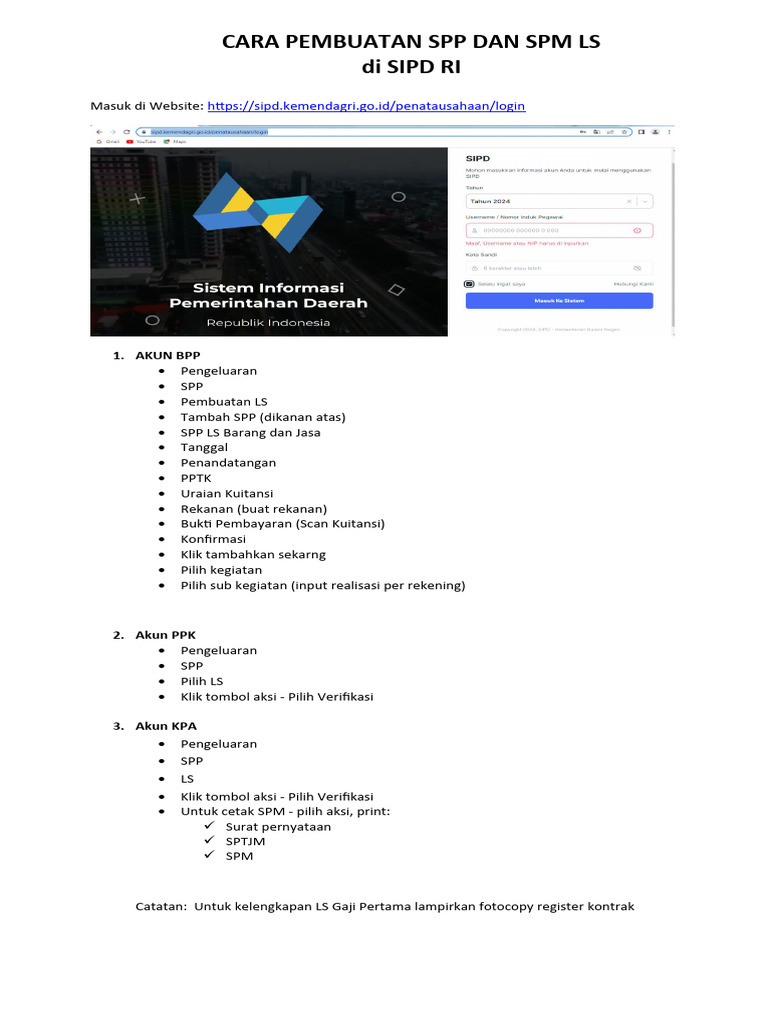 Cara Pembuatan SPP Dan SPM Ls 2024 | PDF | Bisnis