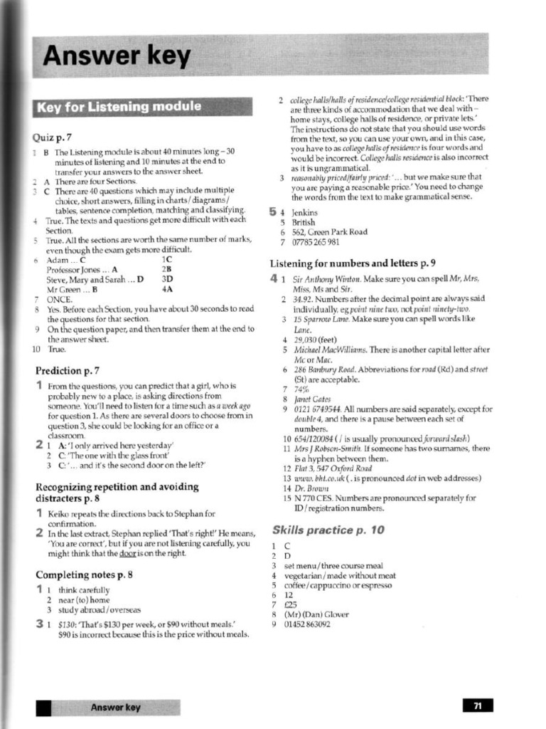 Toaz - Info Ielts Foundation Study Skills Answer Key PR | PDF