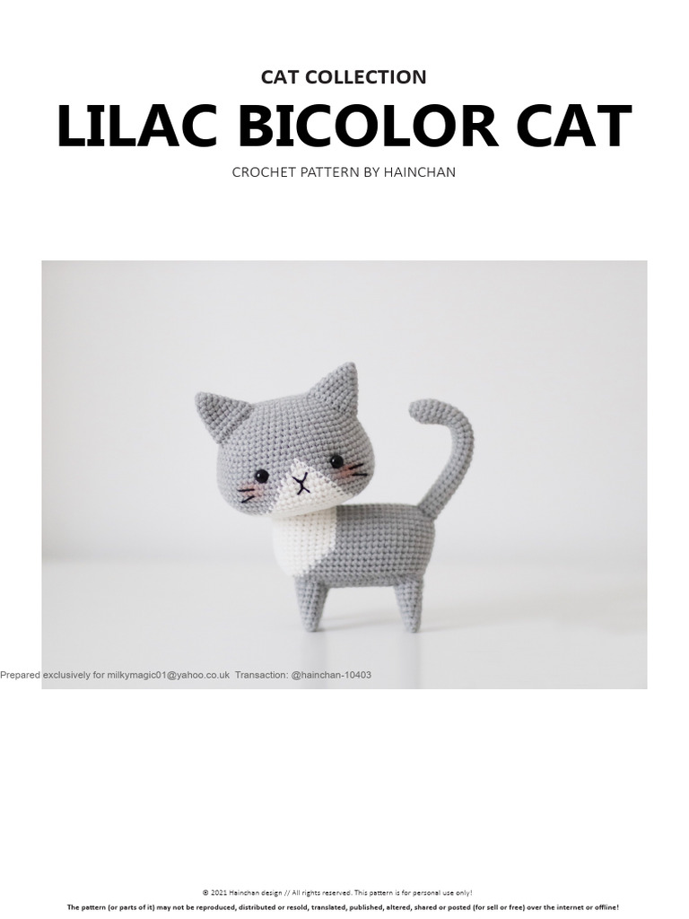 Lilac Bicolor Cat1 | PDF | Crochet | Yarn