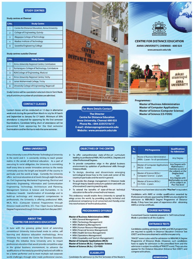 Anna University Brochure | PDF
