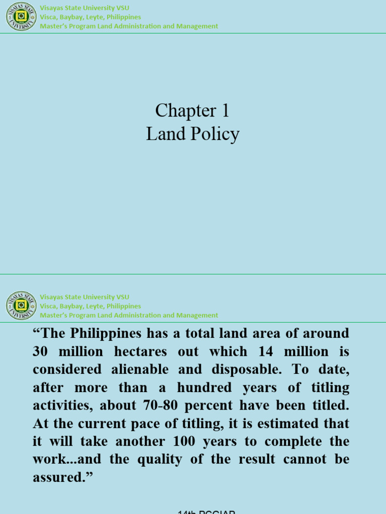 Chapter 1 - Land Policy v.1 | PDF | Governance | Sustainability