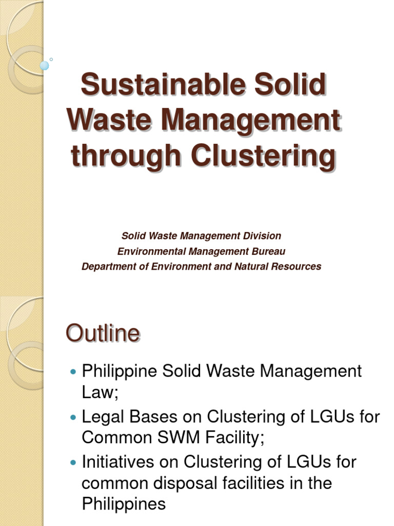 Sustainable Solid Waste Management Through Clustering Philippines | PDF ...