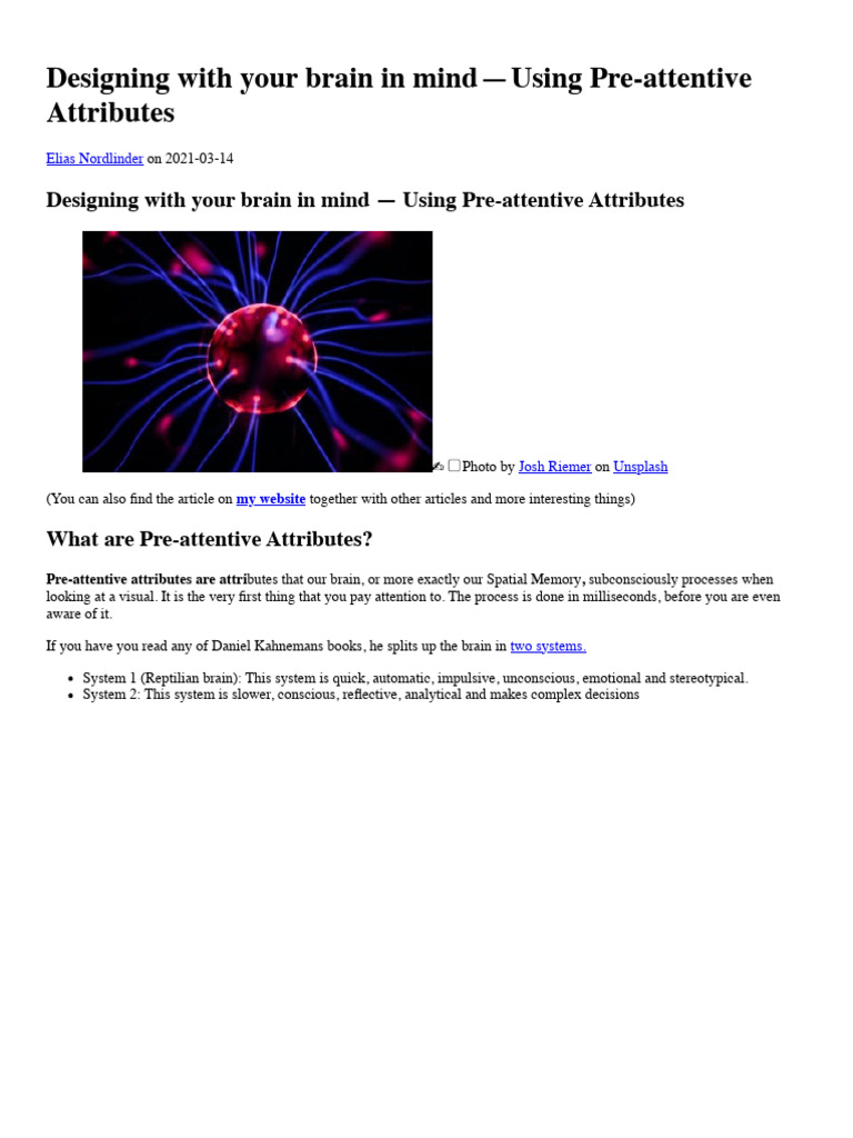 W2 - Designing With Your Brain in Mind - Using Pre-Attentive Attributes ...