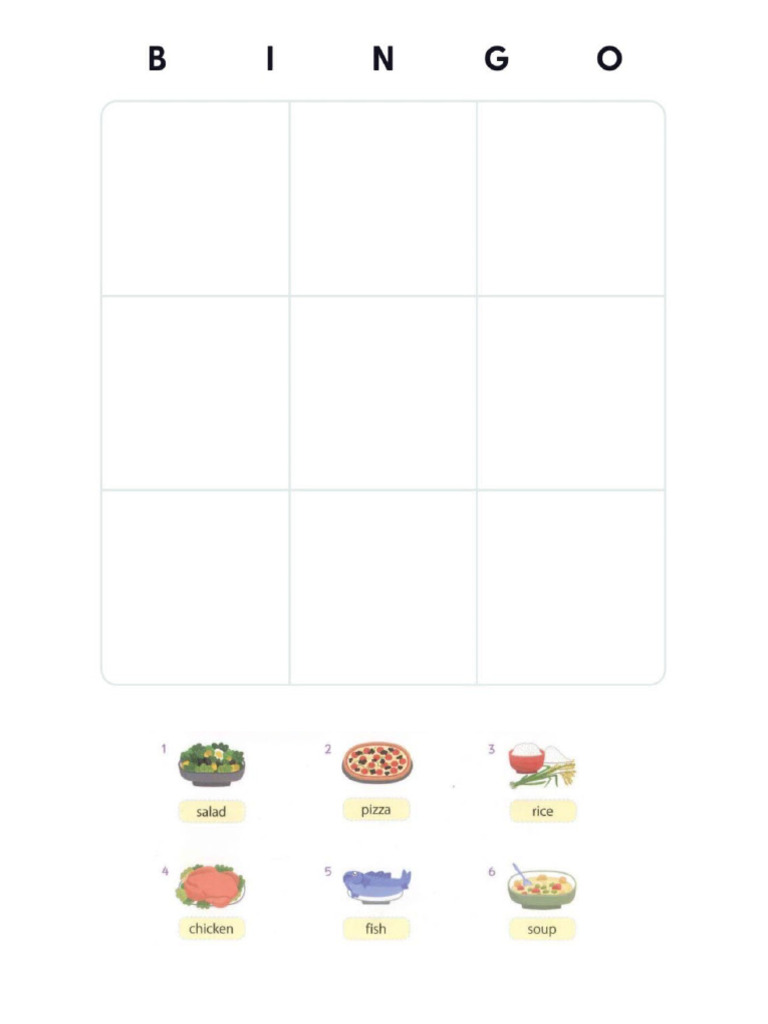 Food Bingo | PDF