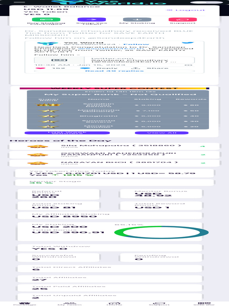 YES World - Dashboard | PDF