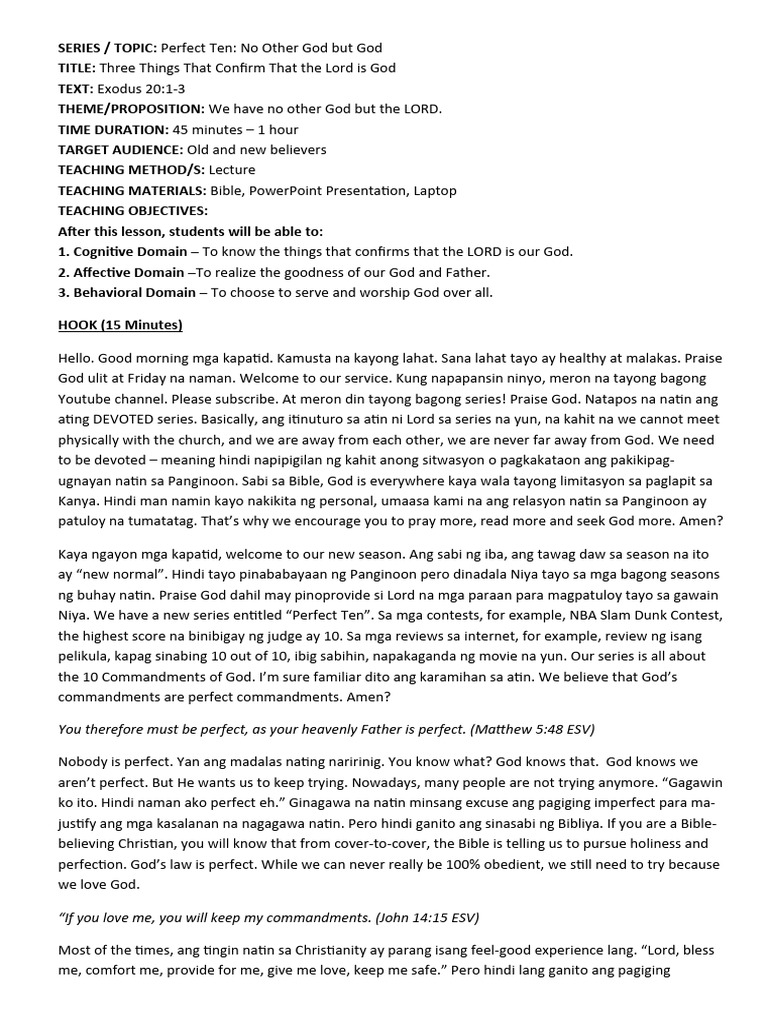 1st Commandment | PDF | Salvation | God