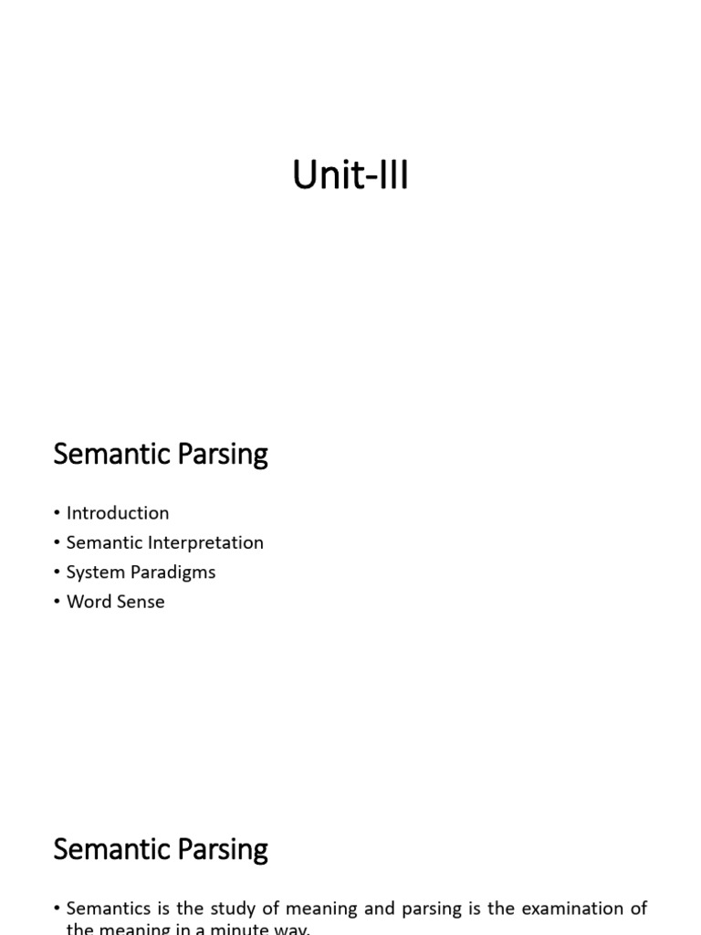 Unit-III_PDF | PDF | Semantics | Word