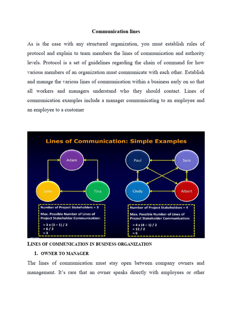 Communication lines | PDF | Employment | Customer