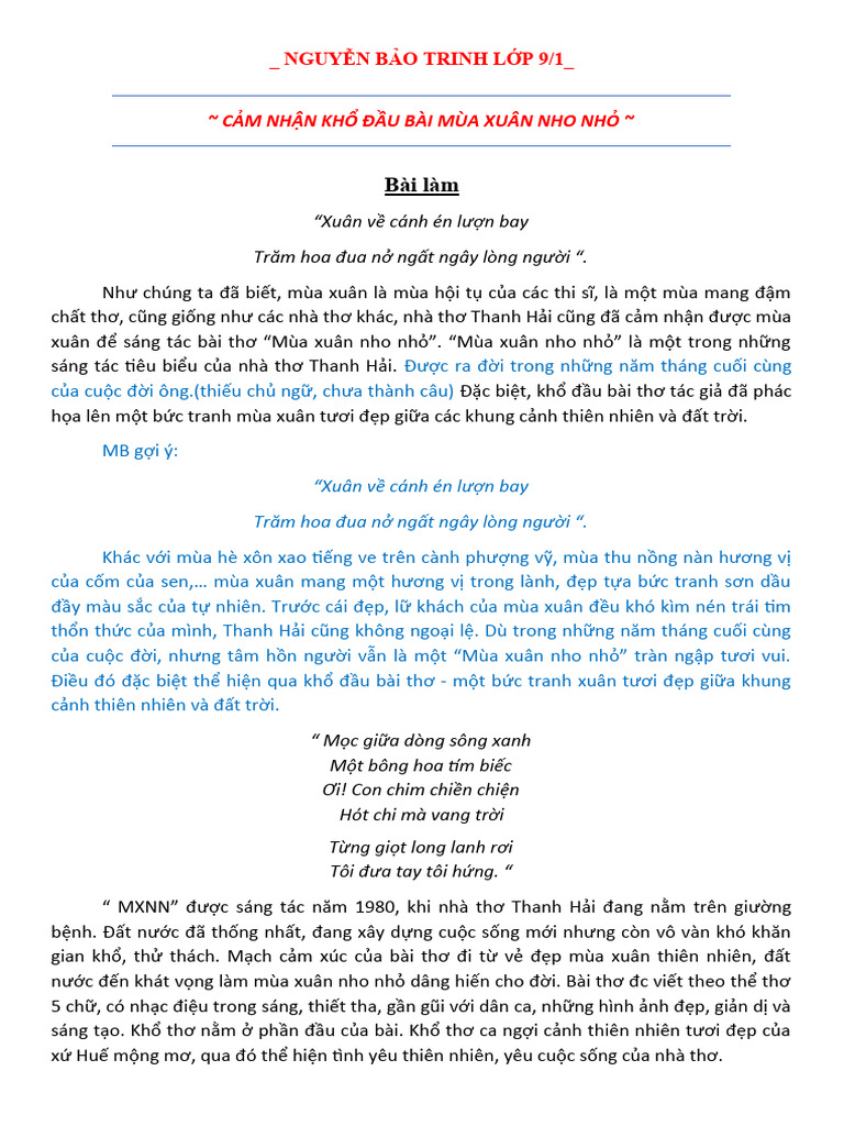 KHỔ ĐẦU MXNN | PDF