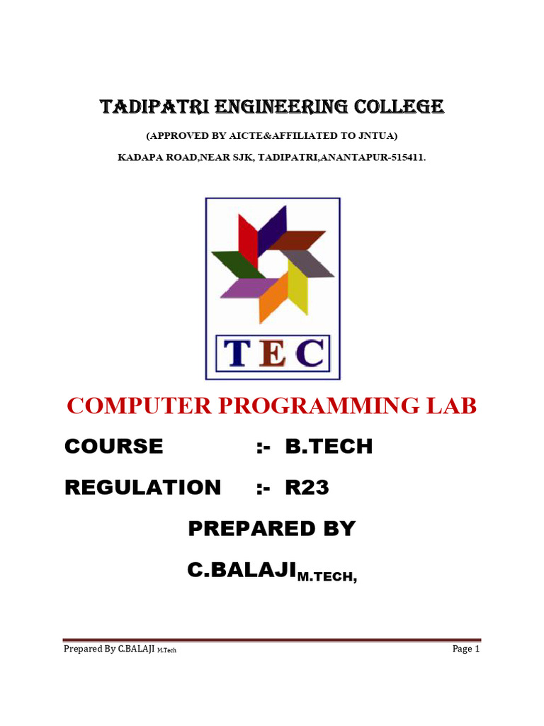 CP Lab Manual | PDF | Fahrenheit | Computer Programming CP Lab Manual | PDF | Fahrenheit | Computer Programming