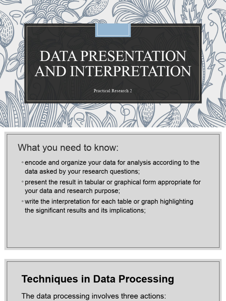 Data Presentation and Interpretation | PDF | Data | Data Processing