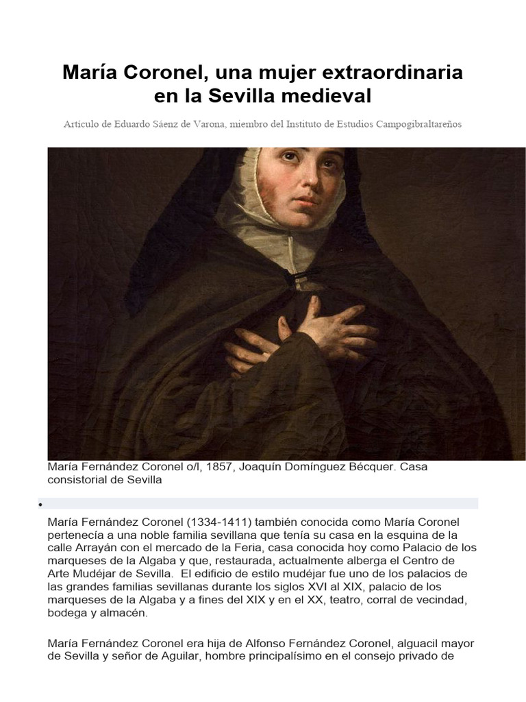 María Coronel: Heroína de Sevilla Medieval | PDF | Sevilla