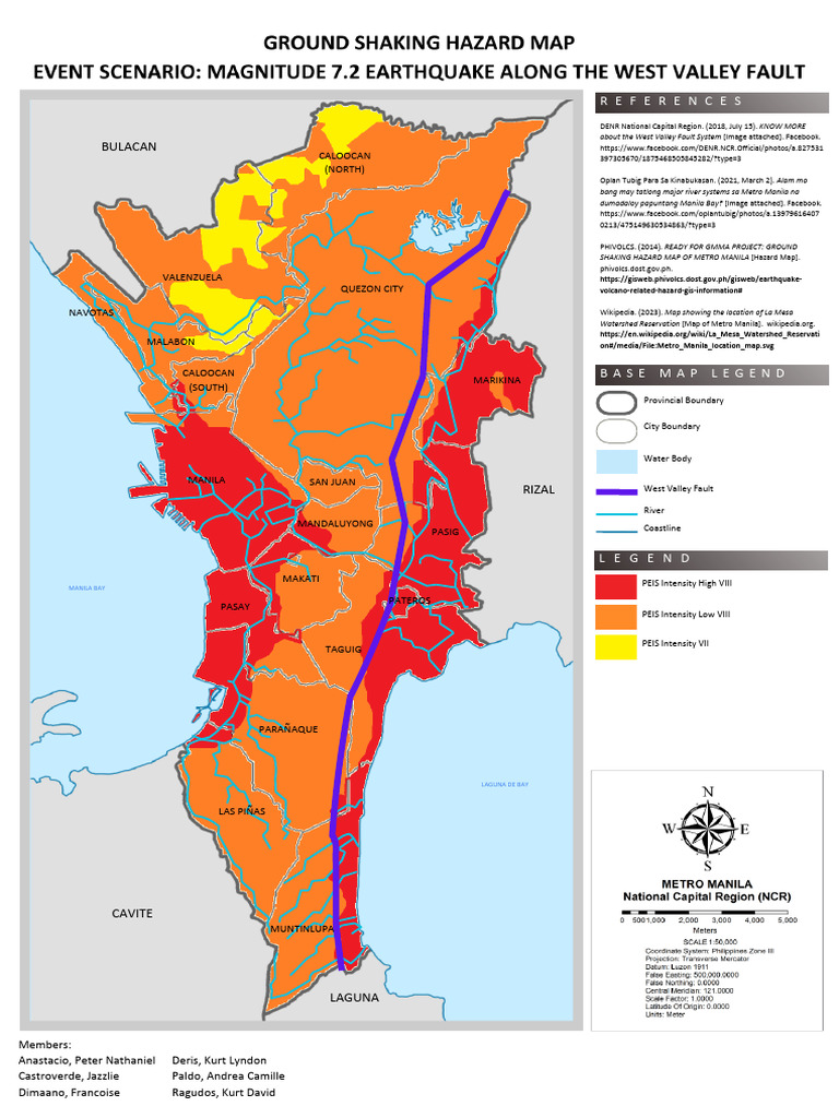 Ground Shaking Hazard Map West Valley Fault | PDF | Metro Manila ...