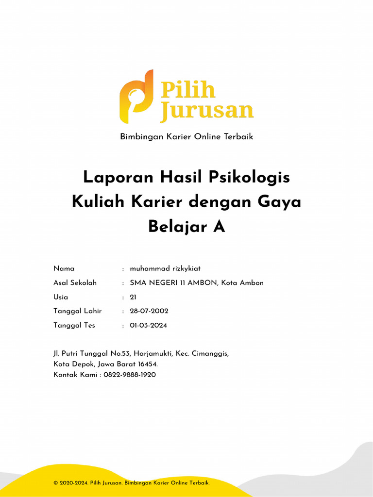 Psikogram dan Profil Karier Siswa | PDF