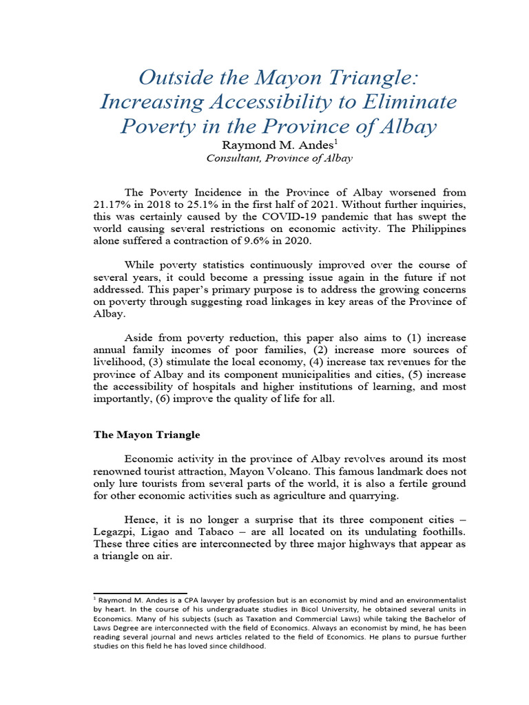 Outside The Mayon Triangle | PDF | Poverty | Poverty & Homelessness