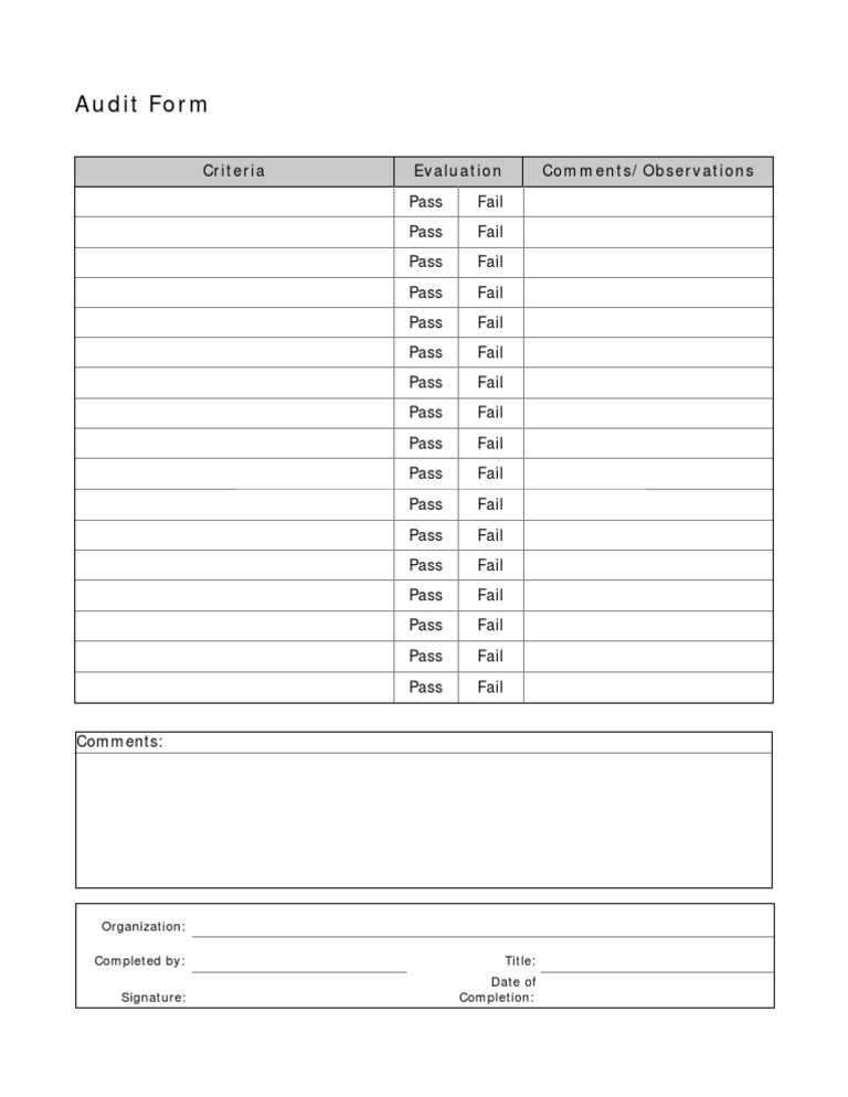 Audit Form | PDF