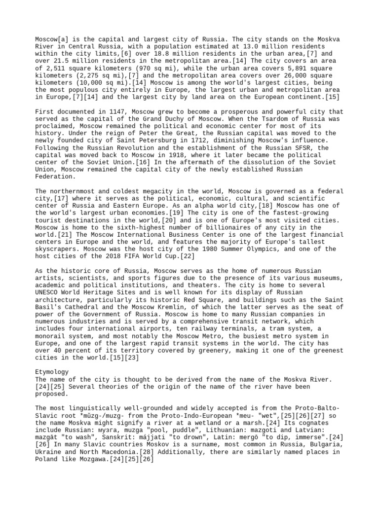 Moscow | PDF | Moscow | Russia