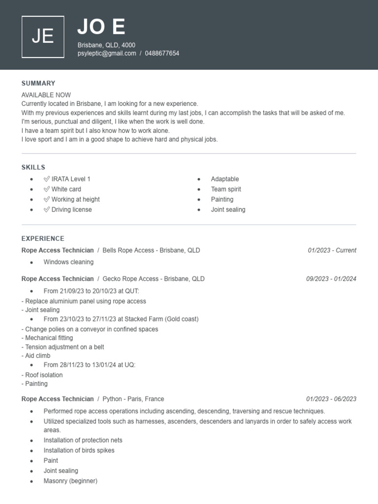 Exemple CV Aussie | PDF