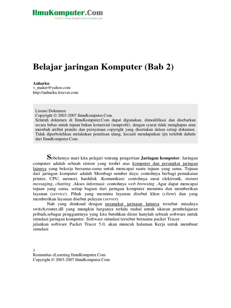 Anharku BelajarJaringanKomputer (Bab2) | PDF