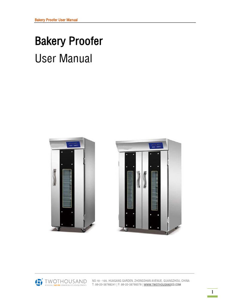 Proofer Manuals | PDF | Humidity | Water