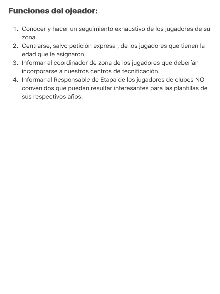 Guía para Ojeadores de Fútbol | PDF